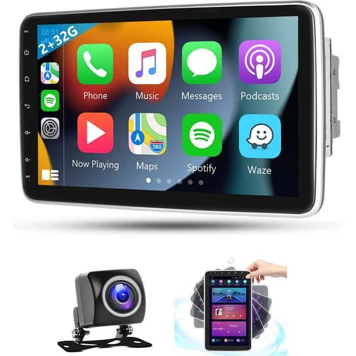 Autoradio Android 11 Double Din sans Fil Carplay avec Navi 2 + 32G Rotation Verticale 10'' Ecran ...