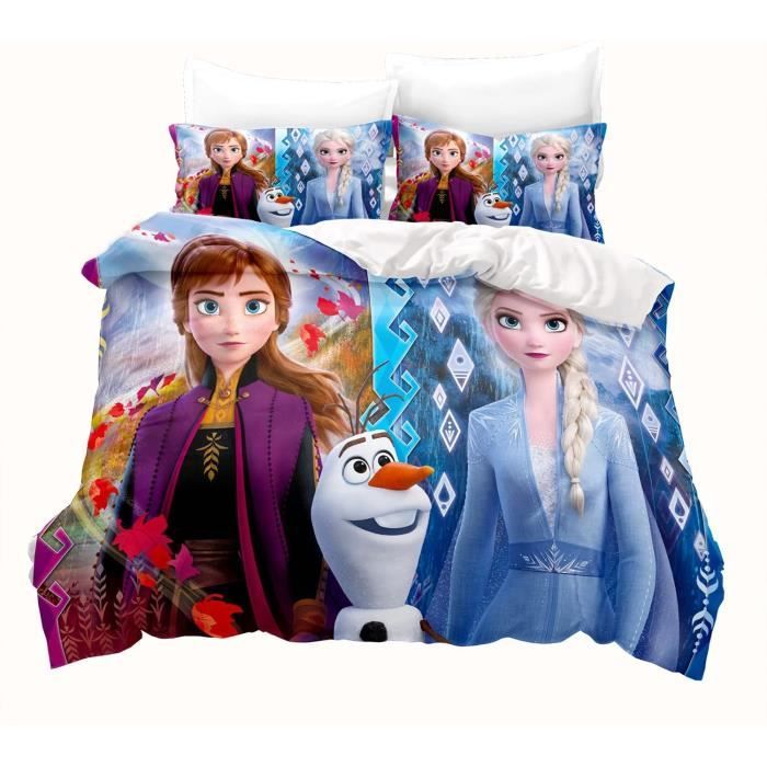 Parure De Lit Anime La Reine Des Neiges, Dessin Animé Anna Et Elsa ...