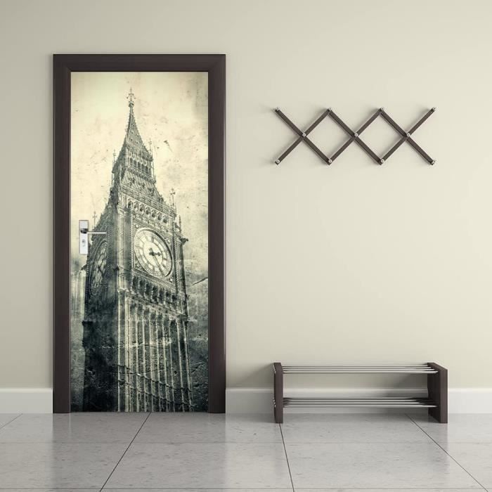 Sticker De Porte Big Ben Londres Photo Mural Trompe L'Oeil Effect ...
