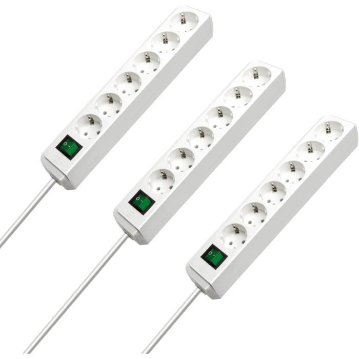 Multiprise Eco-Line - 6 Prises - Avec Interrupteur Et Câble De 3 M ...