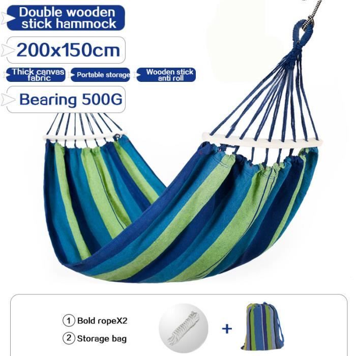 Hamac balançoire d'extérieur en bois double épaisseur - Wood Blue ...