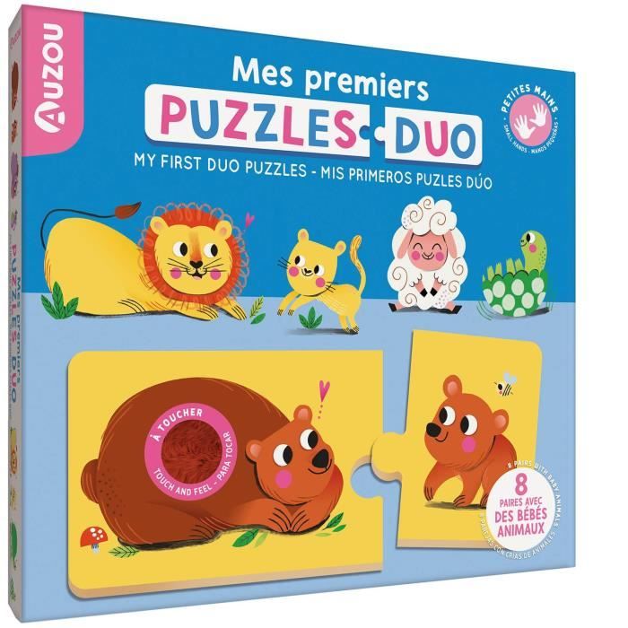 Puzzle Duo à Toucher - AUZOU - Mes Premiers Puzzles - 2 pièces - 3 ans et plus - Tactile ...