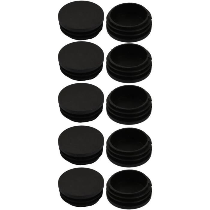Lot De 10 Embouts Ronds En Plastique Pour Pieds De Chaise Noir 47 Mm ...