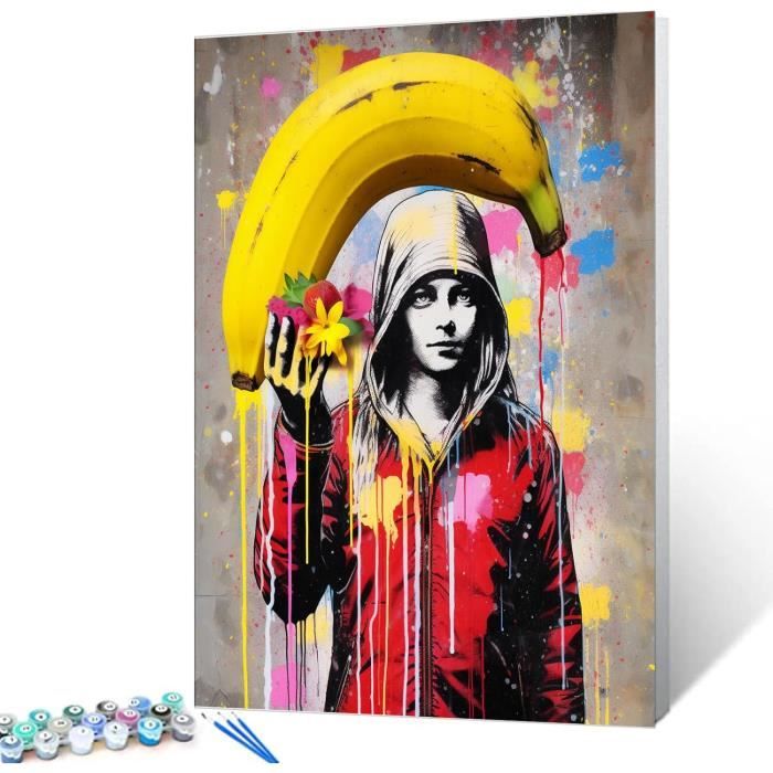 Banksy Pop Art Kit De Peinture Par Numéros Sur Toile 40,6 X 50,8 Cm ...