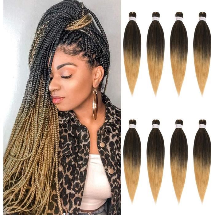 16 Pouces Ez Braids 8Packs Pré-Étirés Extensions De Cheveux De Tressage ...
