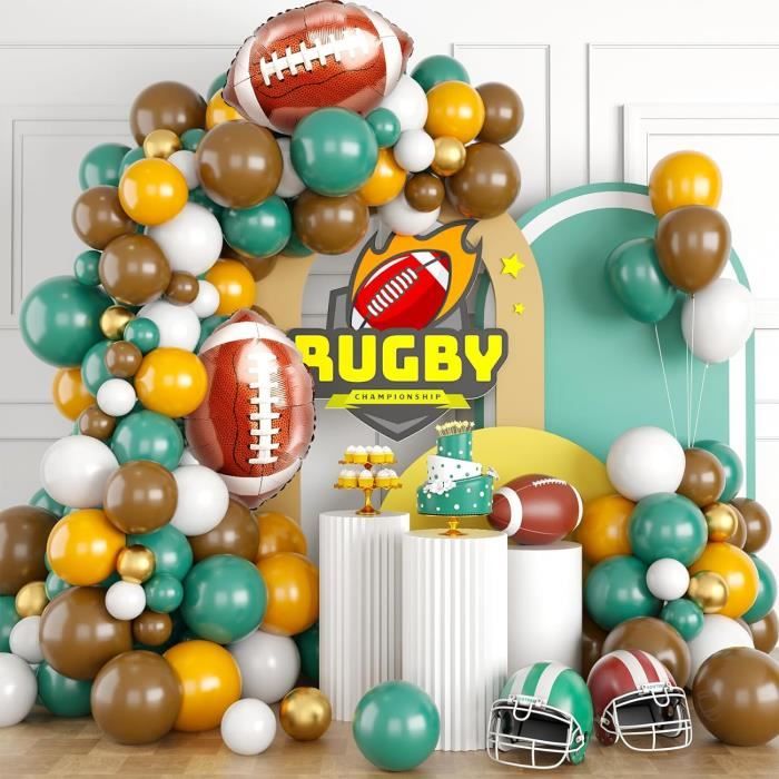 Kit D'Arche De Ballons Sur Le Thème Du Football, Vert, Marron, Blanc ...