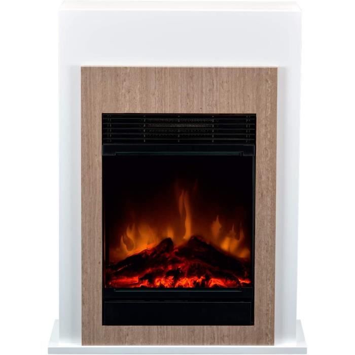 DIMPLEX - Cheminee Electrique Bellinin Beton - Autonome - Eclairage LED ...