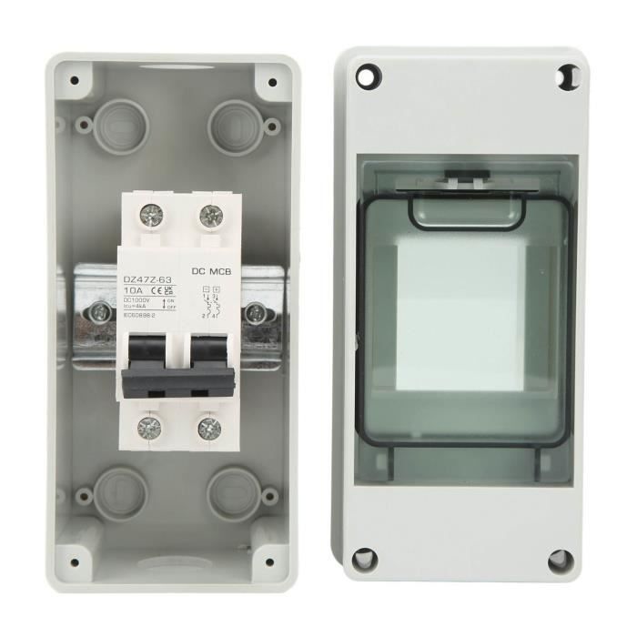 EJ.life Disjoncteur CC Disjoncteur DC 2P 10A IP65 Étanche DC Isolateur Interrupteur Miniature ...