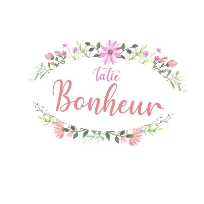 Tableau Décoratif Tatie Bonheur Frise Florale Calligraphie Tante (59 cm ...
