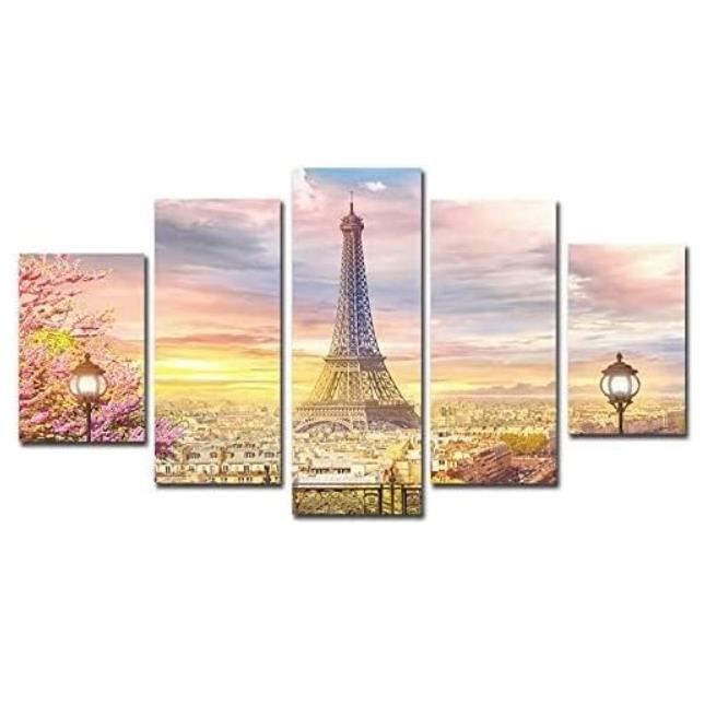 Tableau 5 Pièces Tableau Sur Toile Art Mural Décoration Murale Moderne ...