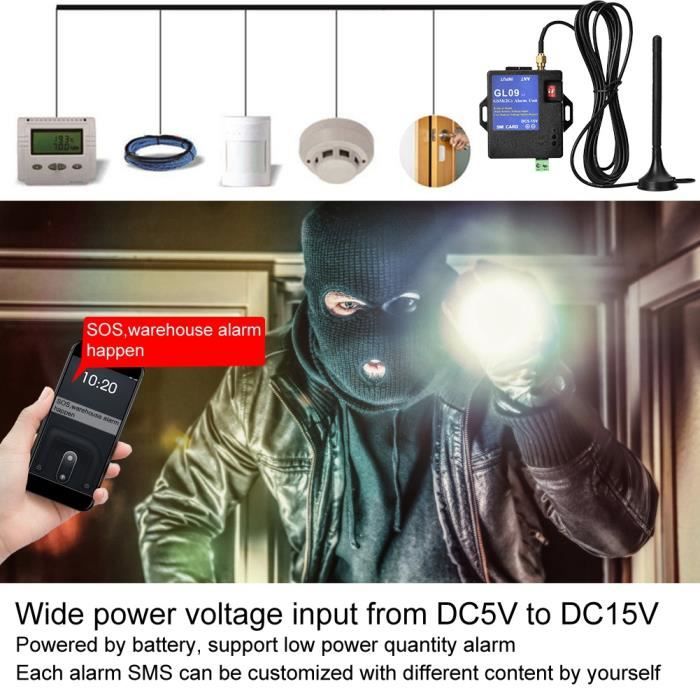 MSA Alarme Gsm Gl09 Commande De À Piles À 8 Canaux Systèmes D'Alarme ...