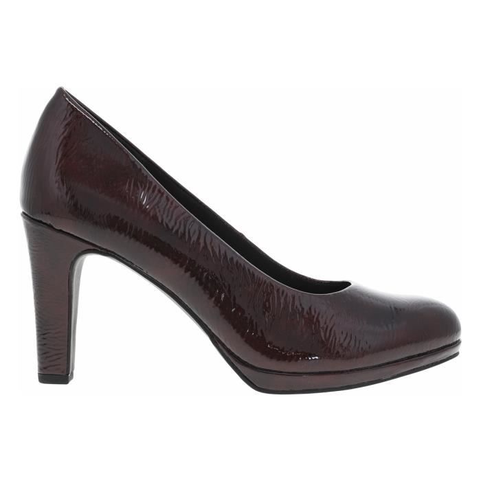 Escarpins femme talon décroché haut Marco Tozzi bordeaux - Blanc - 9 cm ...