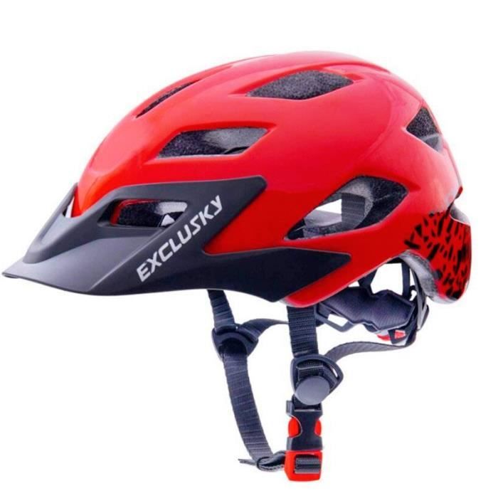 Casque de vélo pour enfants - Rouge - Taille 50 à 57cm - Casquette de ...
