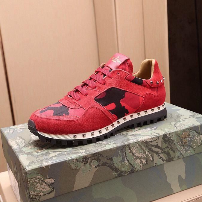 VALENTINO-GARAVANI HOMME FEMME Sneaker Rouge CUIR BASKETS Sz-40 Sy1 ...