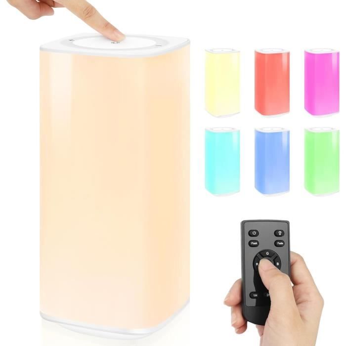 21 Couleurs Rgb Lampe Led Nuit, Portable Télécommande Lampes De Chevet Avec 3 Modes Fonction De ...