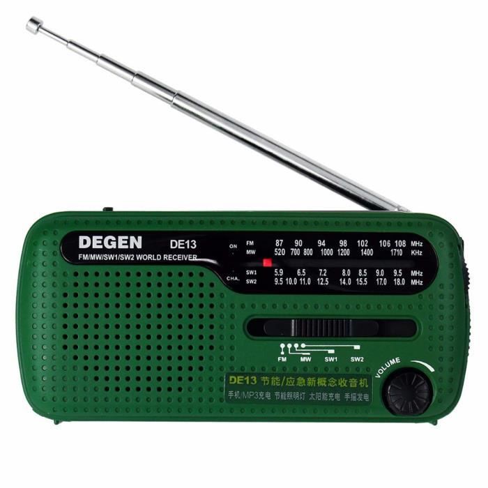 Radio d'urgence solaire - SONEW - DE13 - AM/FM/SW - Haut-parleur ...