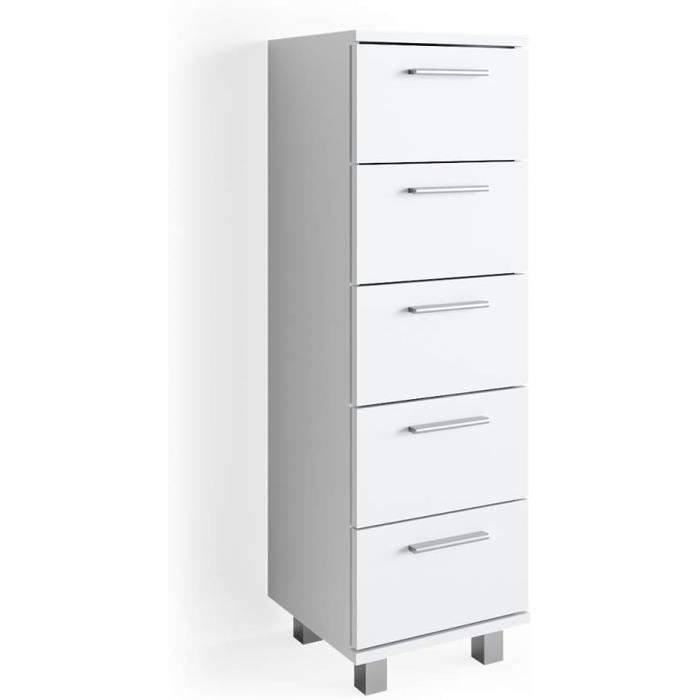 Vicco Meuble de Rangement de Salle de Bain Ilias, Blanc, 30 x 95 cm16 - Cdiscount Maison