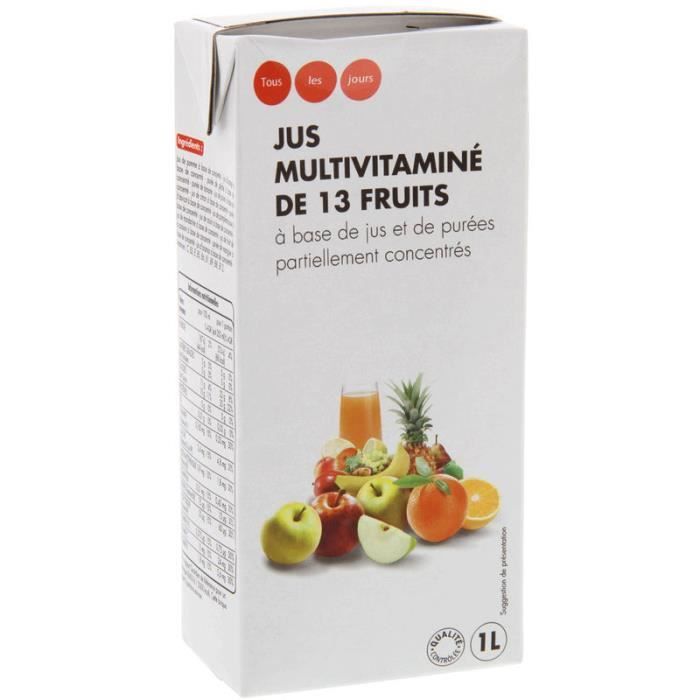 TOUS LES JOURS Jus multivitaminé - 13 fruits 1l - Cdiscount Au quotidien