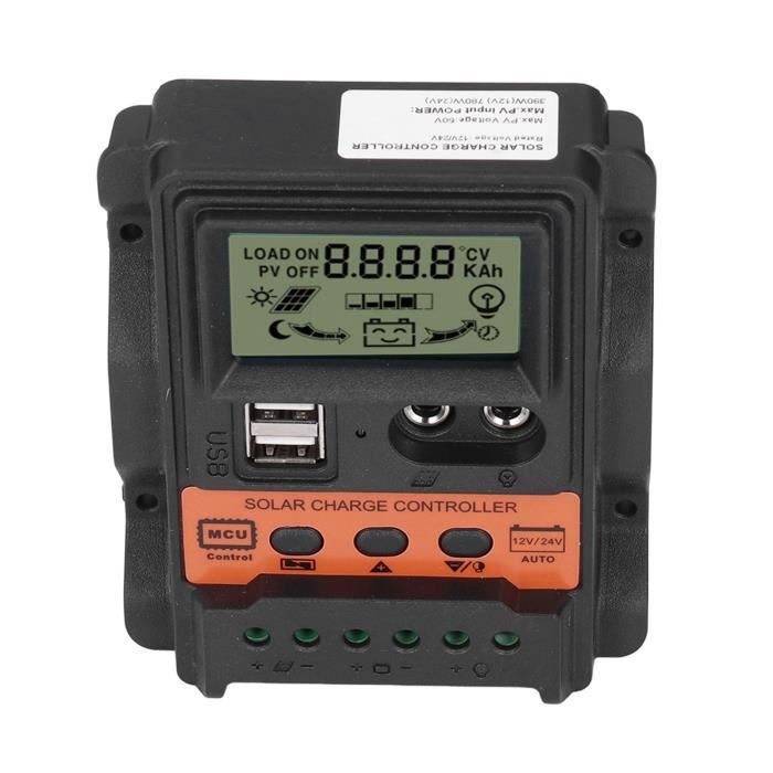 Contrôleur de solaire - VBESTLIFE - K1688 - Écran LCD - Double sortie USB - Protection intégrée ...