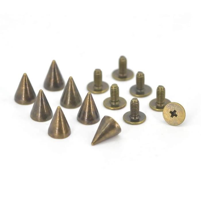 RIVET,Bronze--rivets à vis cône Style Punk, 20 pièces, pointes à balles ...