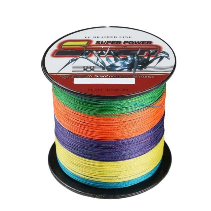 MULTICOLOR-50LBS 0.36MM -fil de pêche tressé PE Multifilament,matériel ...
