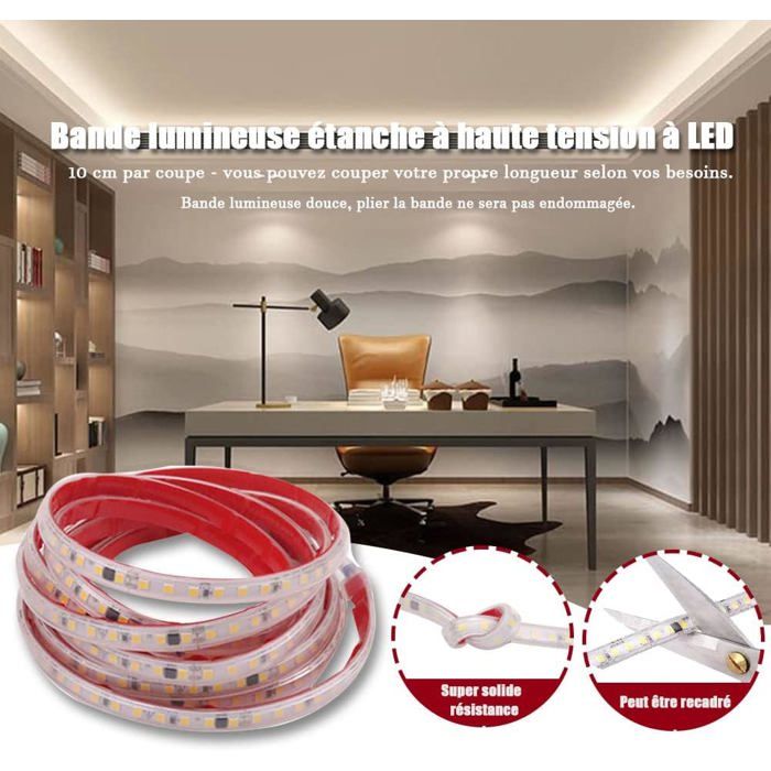 Ruban LED 2M Autocollant Bande Lumineuse a LED Adhesif Etanche, 120led ...