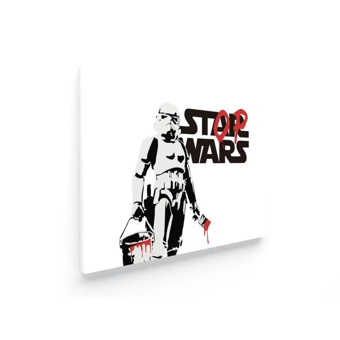Tableau Panorama Banksy Stop Wars 70x50 cm - Imprimée sur Toile ...