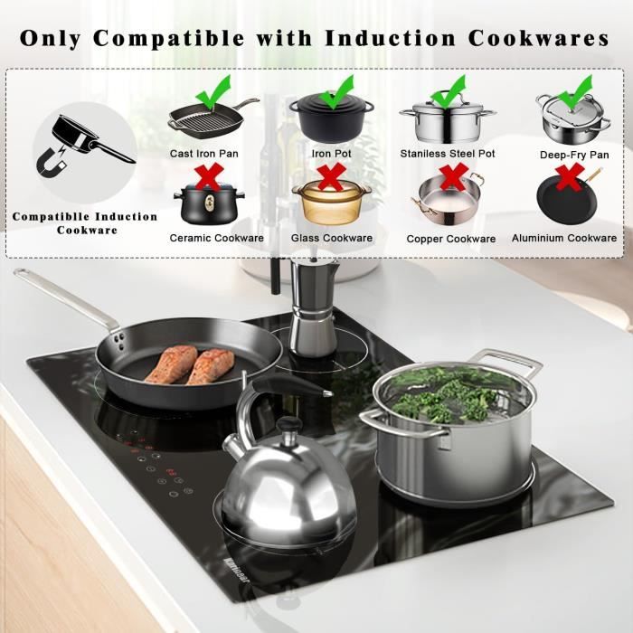 Karinear Plaque à Induction - 4 Foyer - Encastrable - 6400W - Cdiscount ...