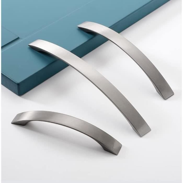 Lot De 10 Poignee De Meuble Cuisine - Chromées- Poignées De Porte ...