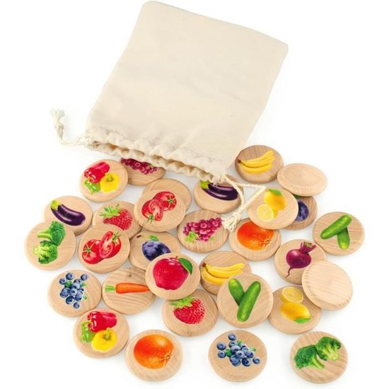 Jeu de Mémoire Assorti 30 pièces Jeu de Société en Bois 3 Ans et Plus ...