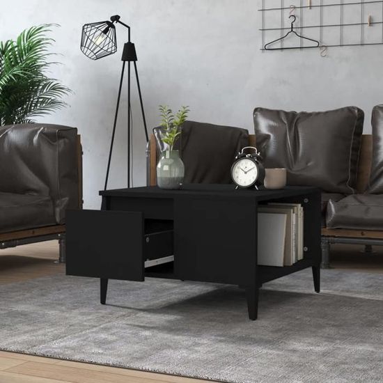 "Bon plan" Table basse/table d'appoint - JILI HOT - noir 55x55x36,5cm ...