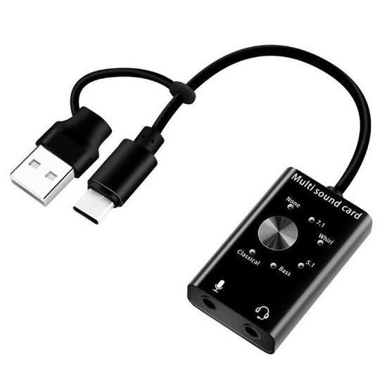 Casque 7.1 Carte Son Externe pour Ordinateur Portable USB Audio ...