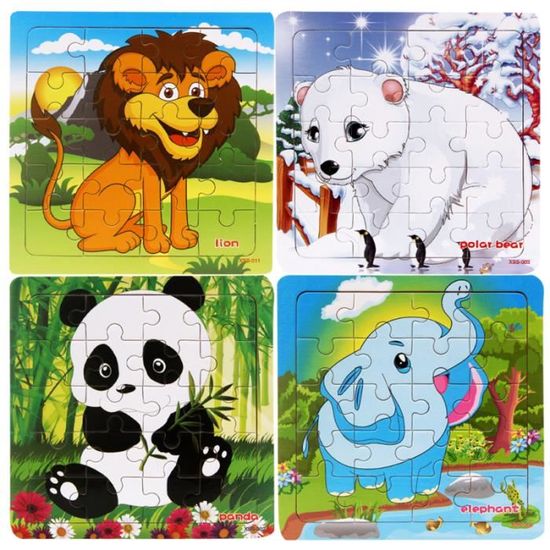 4pcs Puzzle Toy Animaux de la forêt Jouant Jouet PUZZLE - Cdiscount ...