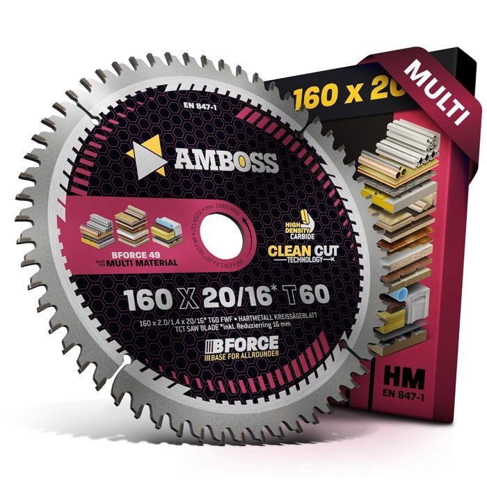 Lame de scie circulaire en métal dur 160x20mm 16 dents Z60 avec ...