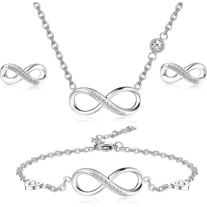 Ensemble De Bijoux Collier Infini En Acier Inoxydable Collier Infini En ...