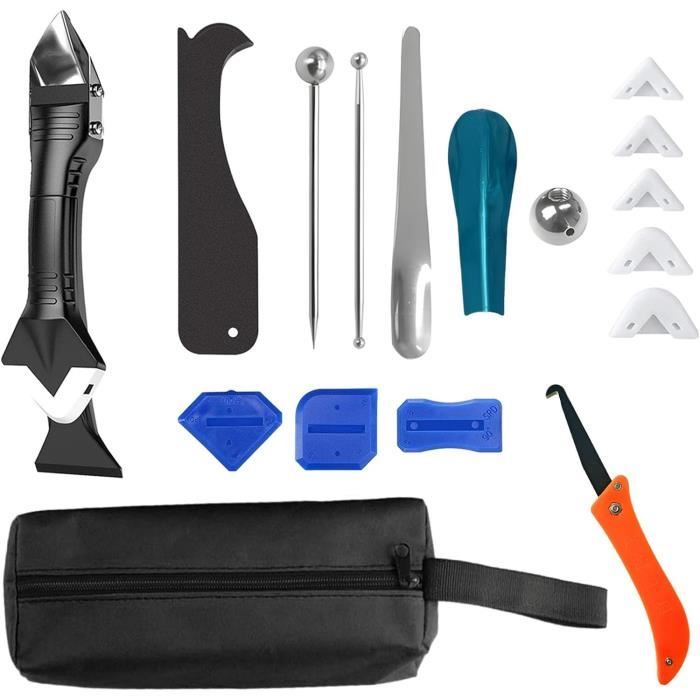 Ensemble 16 Outils de L'enlève Joint, 3 en 1 Joints Silicone Grattoir à ...
