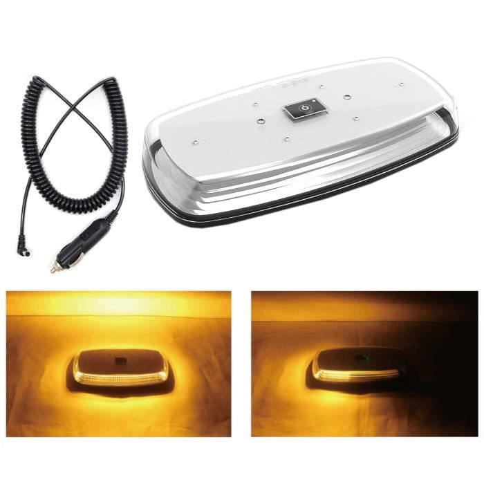 Mini Rampe Lumineuse LED Orange 38W 12V 24V Sans Fil Autonome avec ...