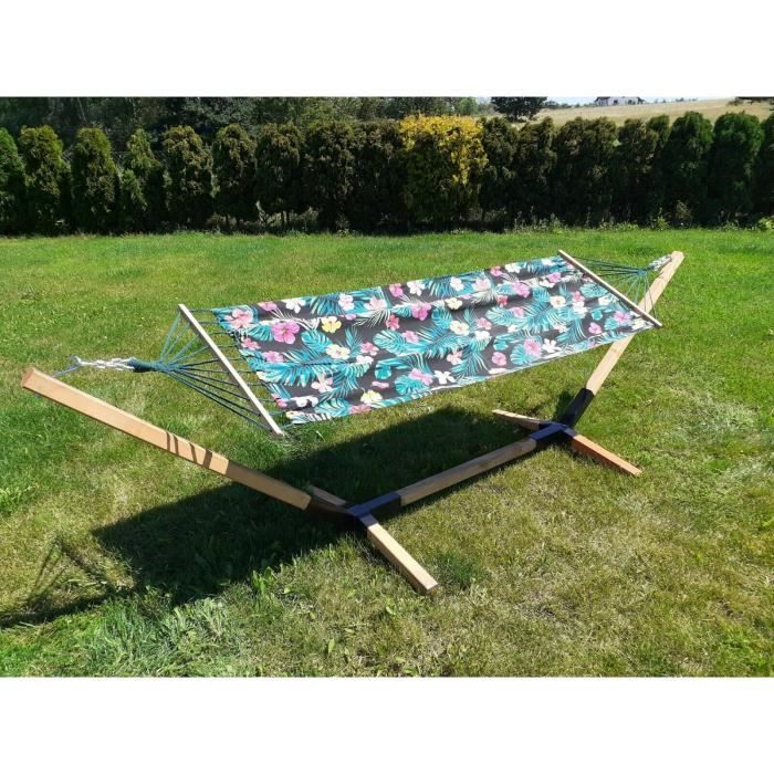 Hamac en kit avec structure en bois de hêtre 320 cm | jusqu'à 150 kg ...