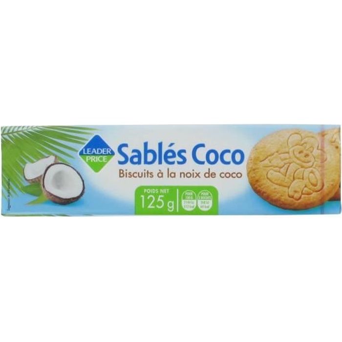 Biscuits sablés à la noix de coco Leader Price - 125g - Cdiscount Au ...
