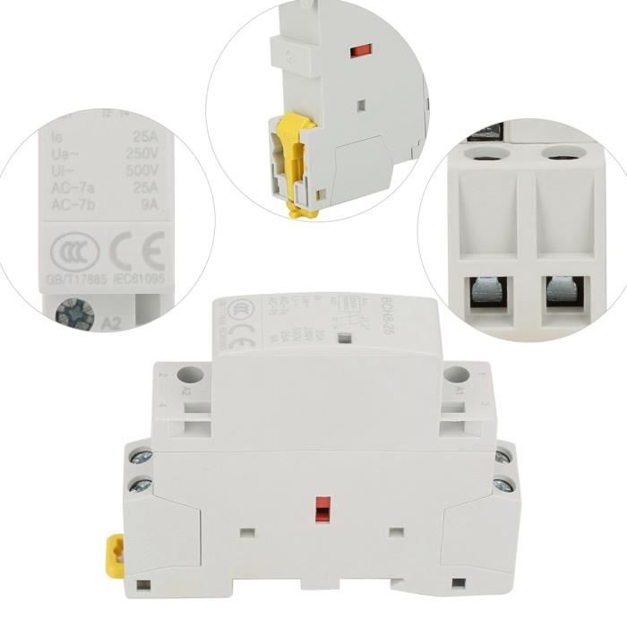 EJ.life AC Contacteur Contacteur AC 2P 25A, 220V/230V 2NO 50/60HZ Contacteur AC Domestique sur ...