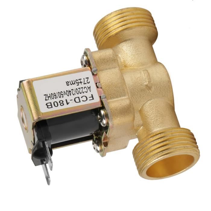 Électrovanne électrique G3 / 4 électrovanne à 2 voies 2 voies, CA 220 / 240V FCD-180B de vanne ...