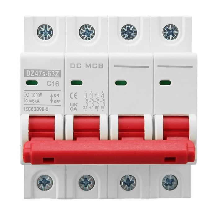 HURRISE Mini disjoncteur CC Disjoncteur Miniature cc 4P système solaire ...