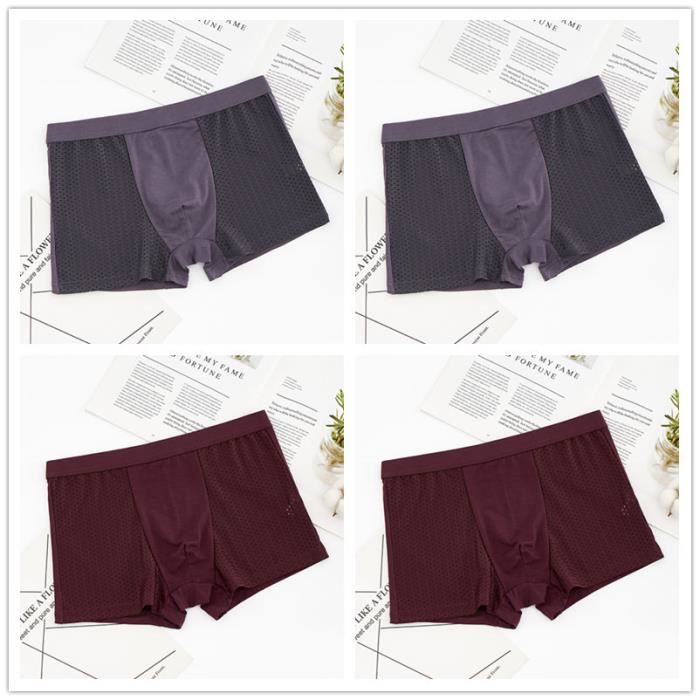 Boxer-shorty,Lot de 4 pièces culottes pour hommes,sous-vêtements,Boxers ...