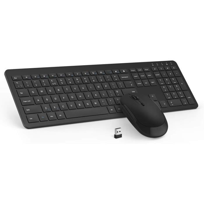 Clavier Et Souris Sans Fil Full Size Wireless Keyboard And Mouse Set ...