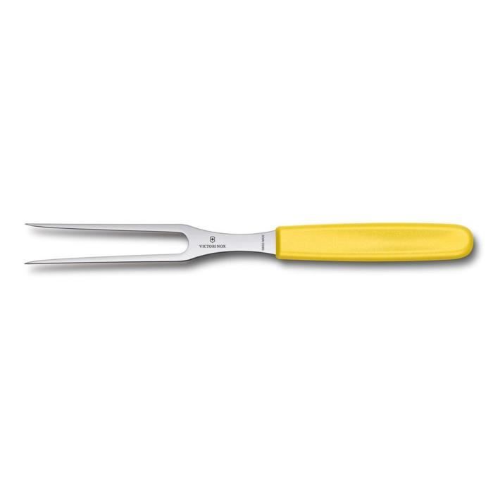 Fourchette à découper - VICTORINOX - Manche jaune - Lame inox 15cm ...