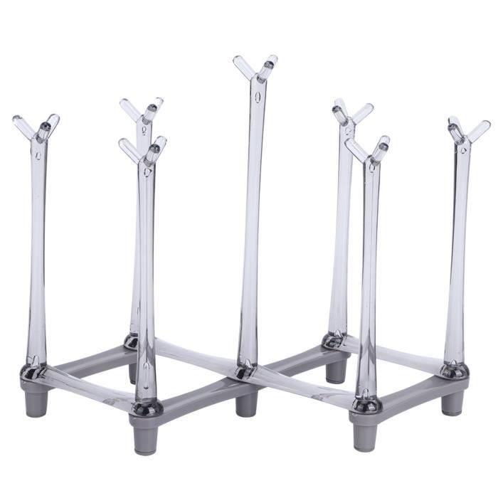 MEN-Gris Clair Rétractable Tasse Séchage Rack Potable Bouteille ...