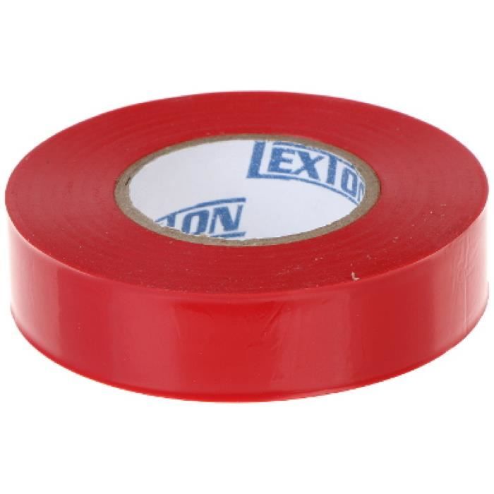 Ruban adhésif d'isolation électrique en PVC 25 mètres Rouge - Wizelec ...