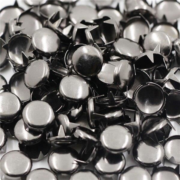 RIVET,Black-12mm--Rivets Punk Rock à 4 griffes rondes en métal, 1000 ...