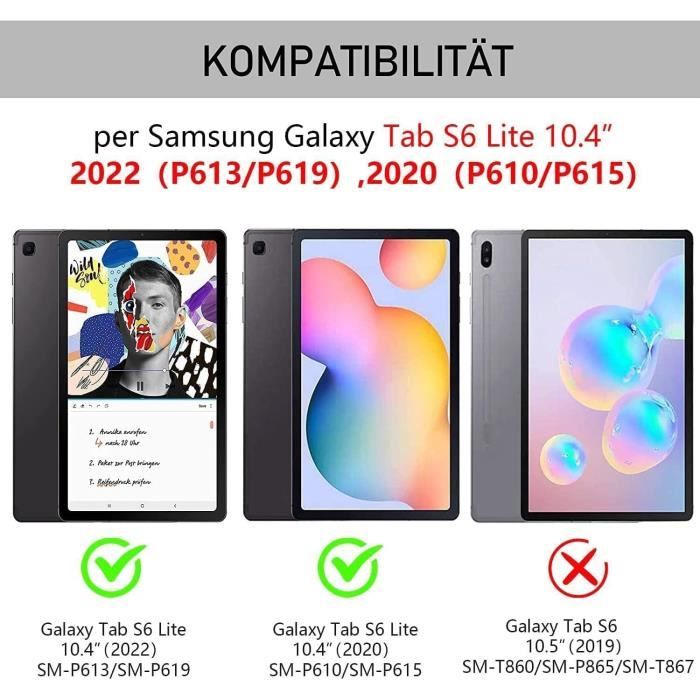 Coque Tablette Samsung Galaxy Tab S6 Lite 2020 10,4 Étui Housse en Cuir ...