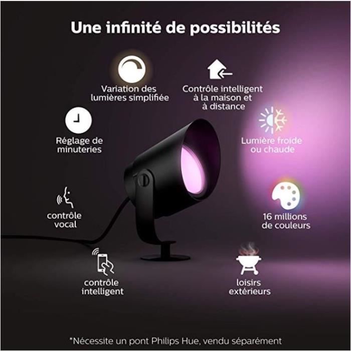 Spot extérieur PHILIPS Hue White and Color Ambiance Lily XL - 15W ...